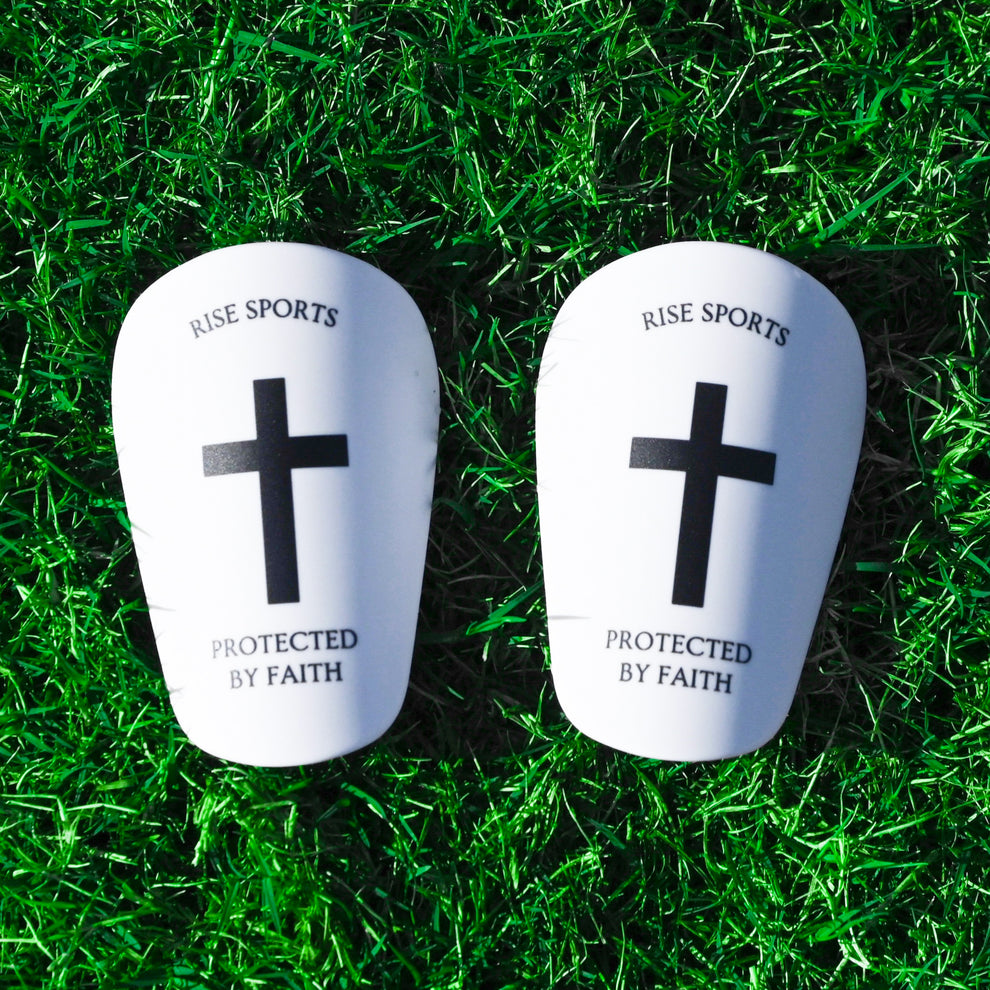 Rise Sports "Cross" Shin Pads White︱ Crafted for Christian Athletes ...